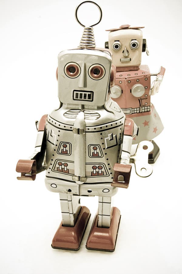 Black and Red Tin Toy Robot Stock Photo - Image of black, windup: 2382104