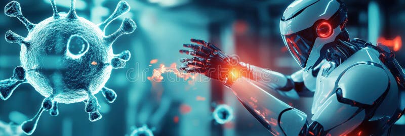 Robots Actively Neutralizing Viruses in a Futuristic Laboratory ...