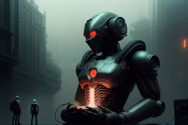 Robots. Artificial Intelligence. Illustration of Progress, Technology ...