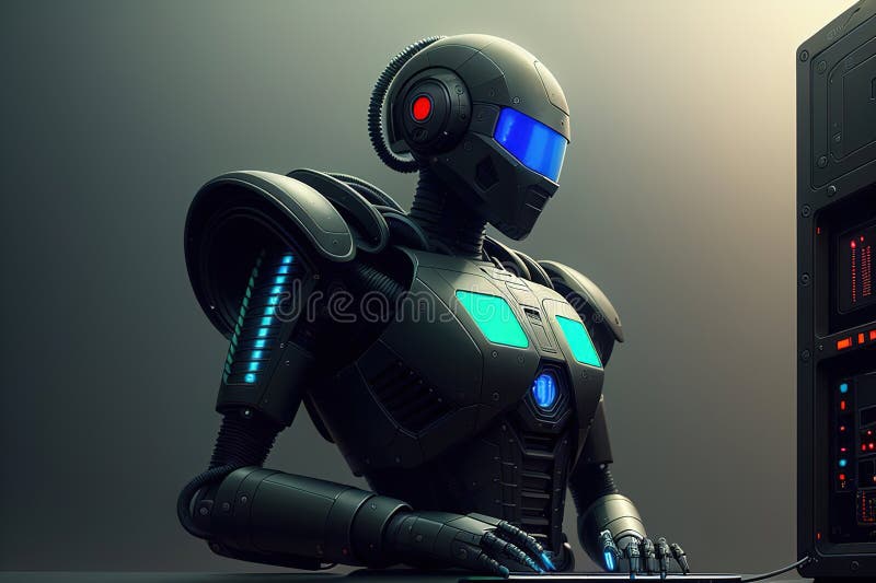 Robots. Artificial Intelligence. Illustration of Progress, Technology ...