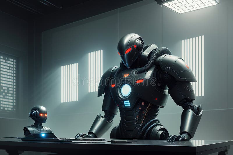 Robots. Artificial Intelligence. Illustration of Progress, Technology ...