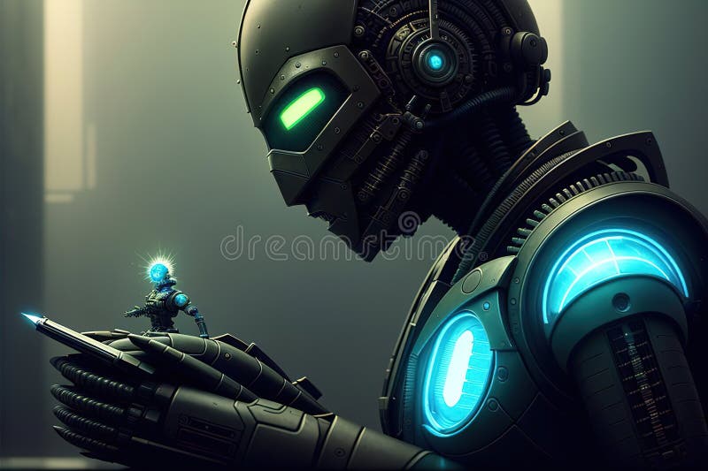 Robots. Artificial Intelligence. Illustration of Progress, Technology ...