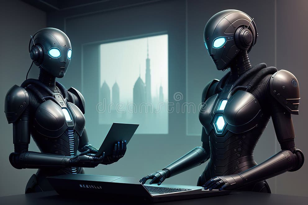 Robots. Artificial Intelligence. Illustration of Progress, Technology Stock Illustration ...