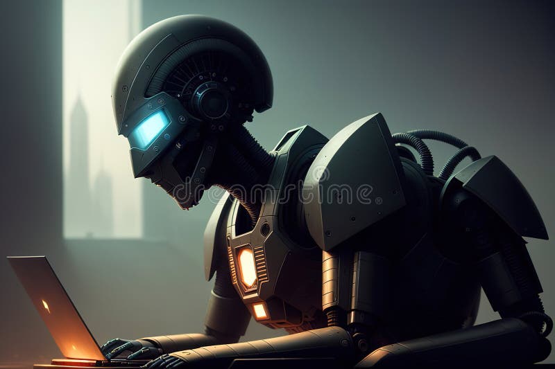 Robots. Artificial Intelligence. Illustration of Progress, Technology ...