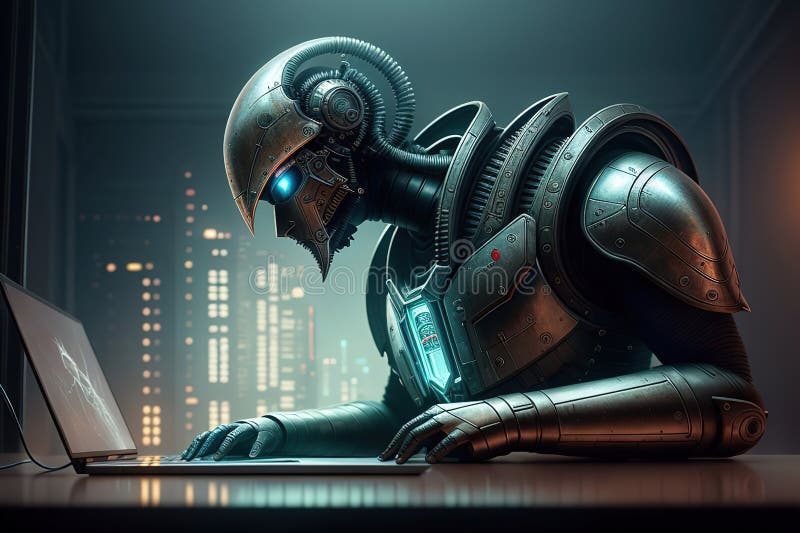 Robots. Artificial Intelligence. Illustration of Progress, Technology ...