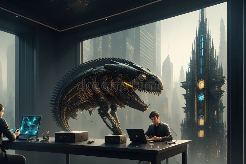 Robots. Artificial Intelligence. Illustration of Progress, Technology ...