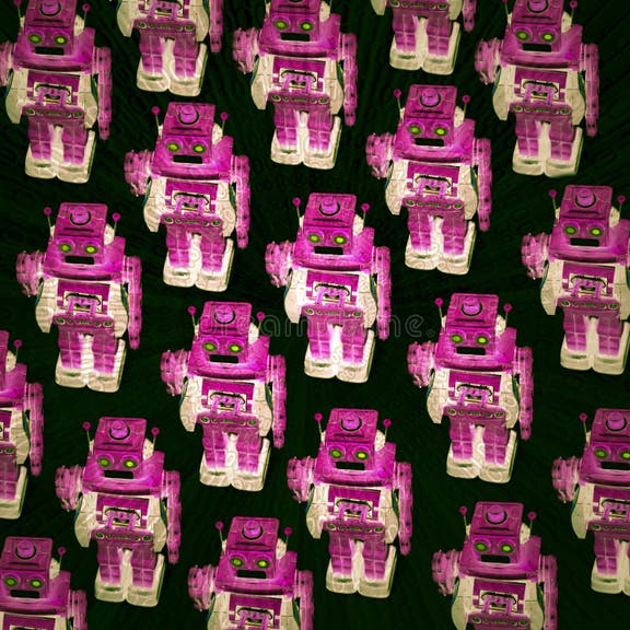 Robots bright pink stock illustration. Illustration of concepts - 104831459
