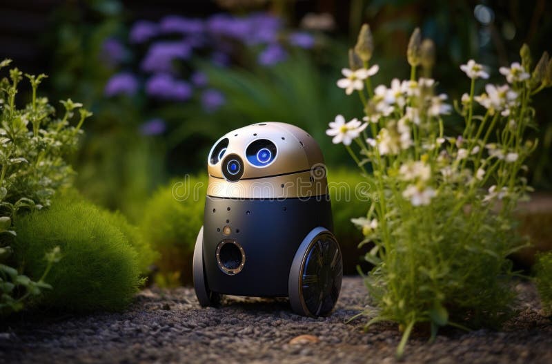 Robots Can Now Start Their Own Backyard Gardens Stock Image - Image of ...