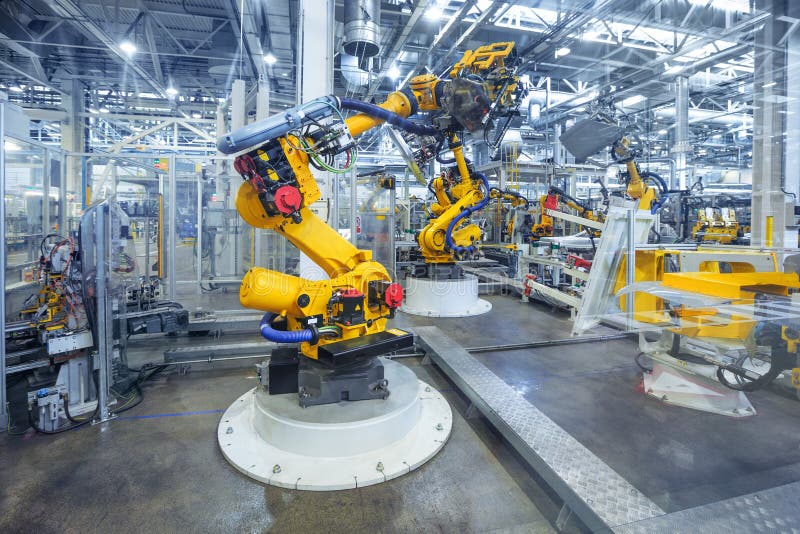 Robotic Arms in a Car Factory Stock Photo - Image of factory ...