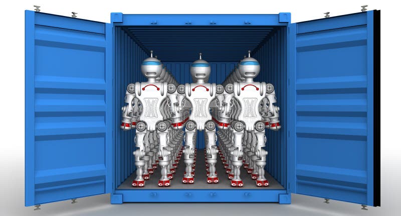 Humanoid robots stock illustration. Illustration of metal - 77682952