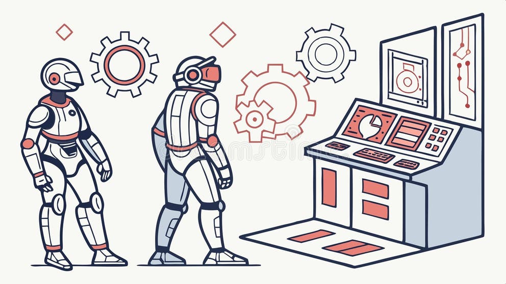 Robots and Control Panel Futuristic Technology Science Fiction Design ...