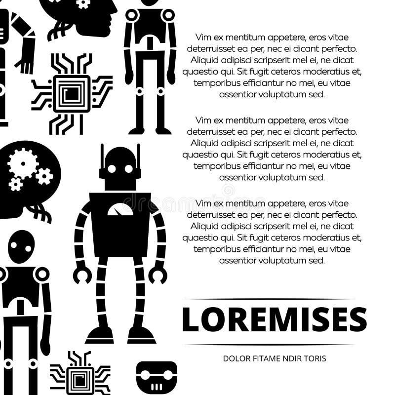 Robots, Cyborgs, Androids and Artificial Intelligence Vector Icons ...