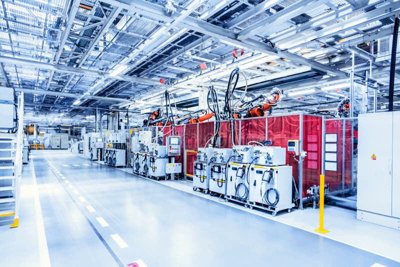 Robots Dans Une Usine Automobile Photo stock - Image du automatisé ...