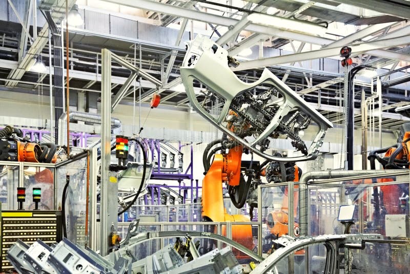 Robots Dans Une Usine De Véhicule Photo stock - Image du bras ...