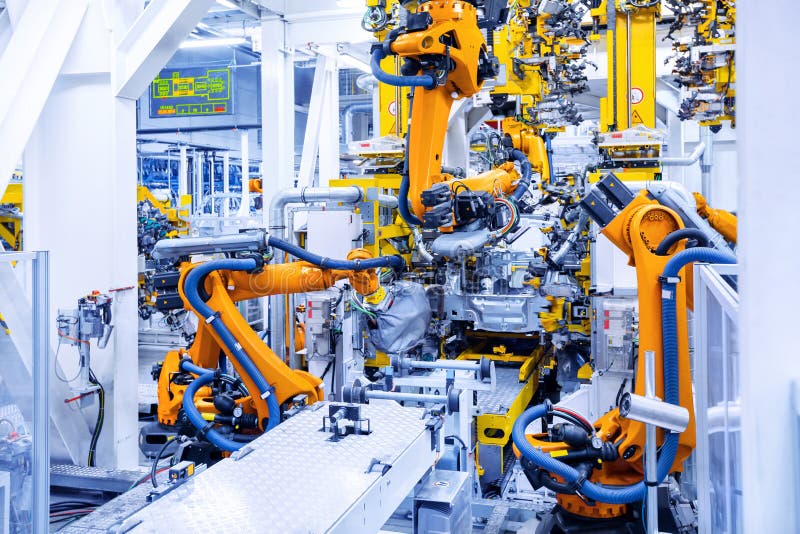 Robots Dans Une Usine De Voiture Photo stock - Image du véhicules ...