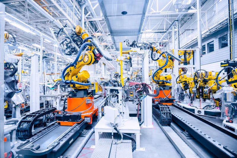 Robots Dans Une Usine De Véhicule Photo stock - Image du bras ...