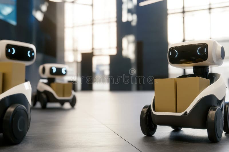 Robots Delivering Packages in a Modern Indoor Environment with Bright ...