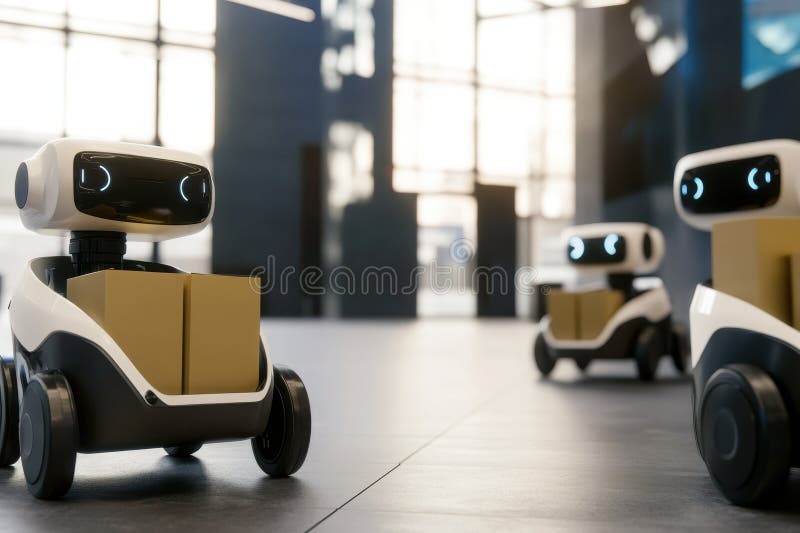 Robots Delivering Packages in a Modern Indoor Environment with Bright ...