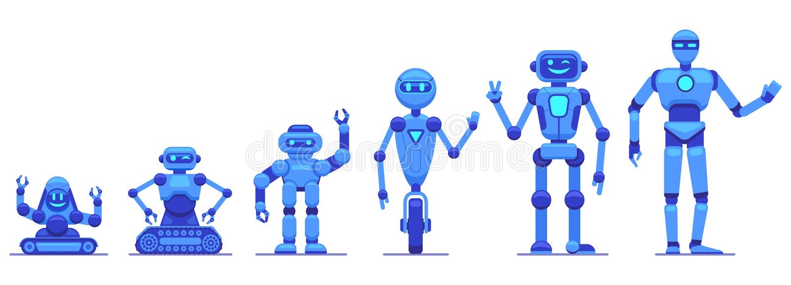 Robots Evolution, Artificial Intelligence Cyborgs Stock Vector ... Robots Evolution, Artificial Intelligence Cyborgs Stock Vector ...