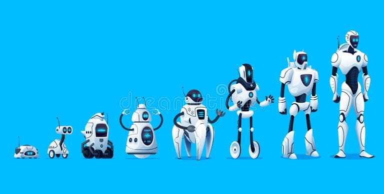 Robots Evolution Timeline of Robotics Technology. Stock Vector ...