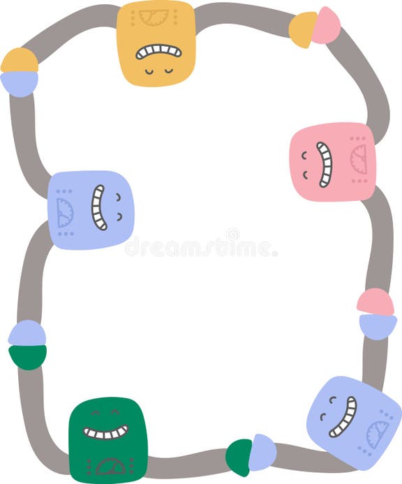 Playful Robot Frame stock vector. Illustration of smiling - 373960304