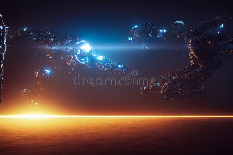 Robots. Futuristic Interpretation Future 2025.Virtual Reality Stock ...