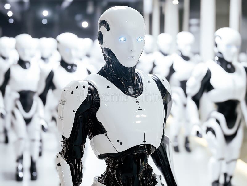 Robots in a group stock image. Image of team, cybernetic - 341688171