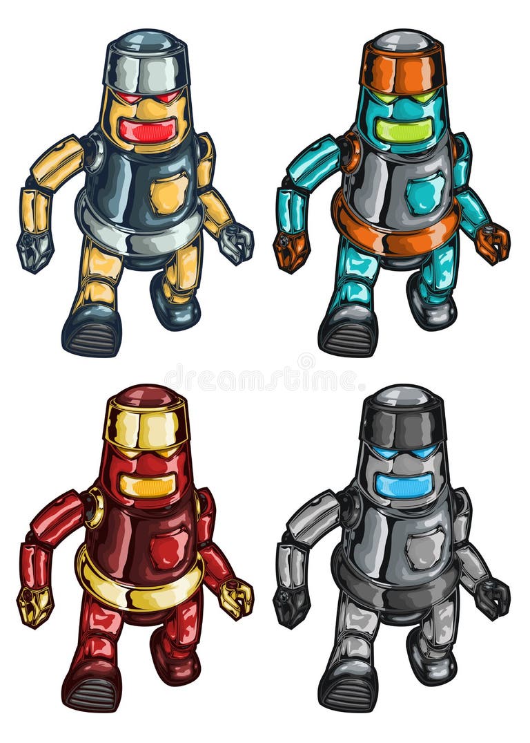 Four Shiny Robots Stock Illustrations – 11 Four Shiny Robots Stock ...