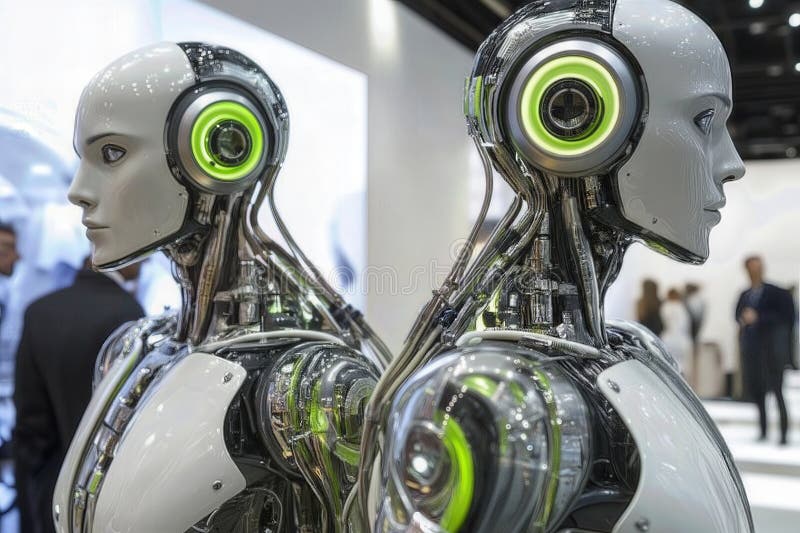 Robots at the High-tech Exhibition. Stock Image - Image of automation ...