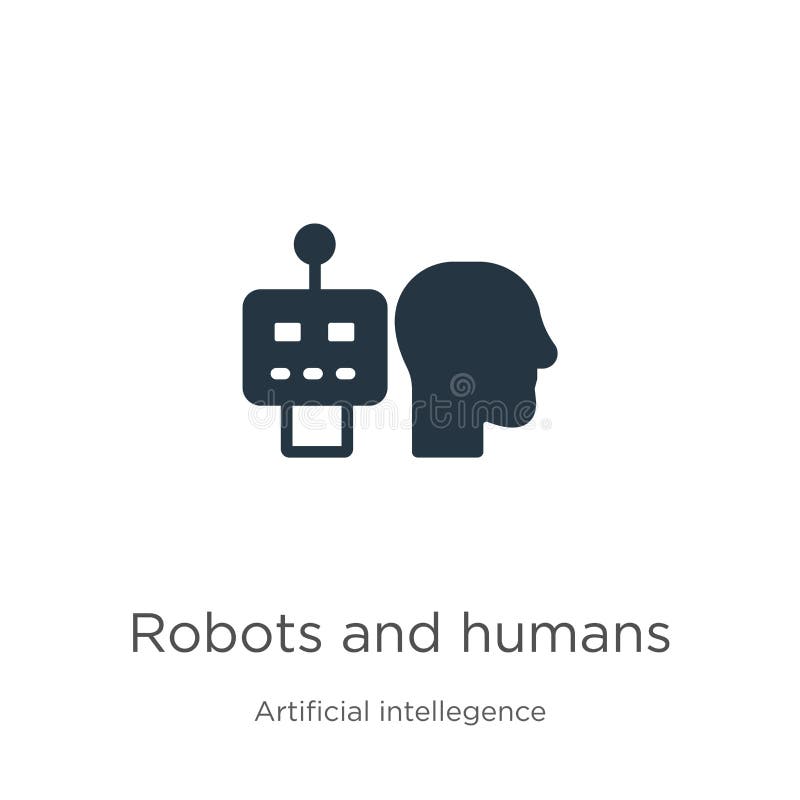 Robots and Humans Icon Vector. Trendy Flat Robots and Humans Icon from ...