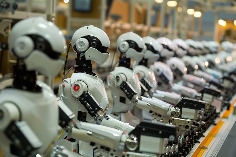 Lineup of Advanced Robots stock image. Image of artificial - 311876089