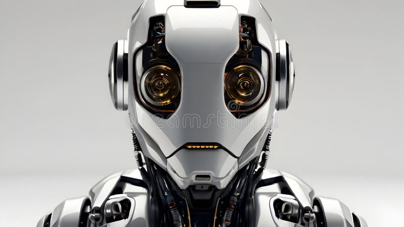Robots Machine Technology on White Stock Illustration - Illustration of ...