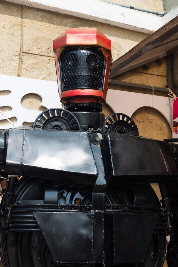 Robots made from scrap stock photo. Image of machine - 61383900