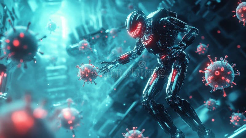 Robots Neutralizing Viruses in a Futuristic Environment with Advanced ...