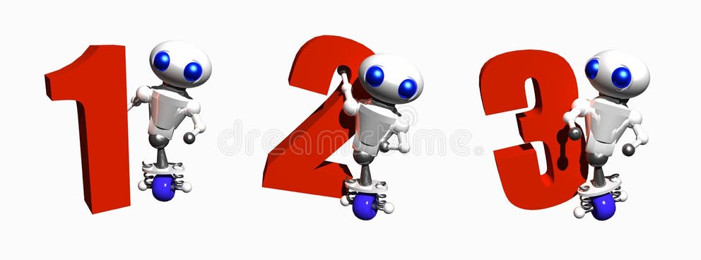 Robots with Numbers stock illustration. Illustration of backgrounds ...