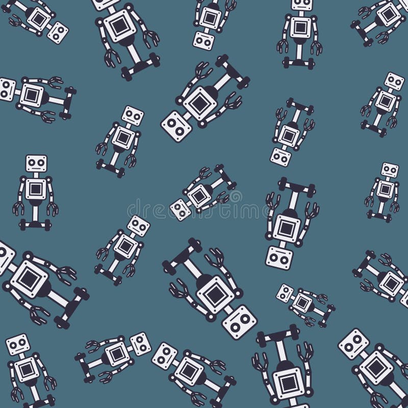 Robots pattern background stock vector. Illustration of cartoons ...