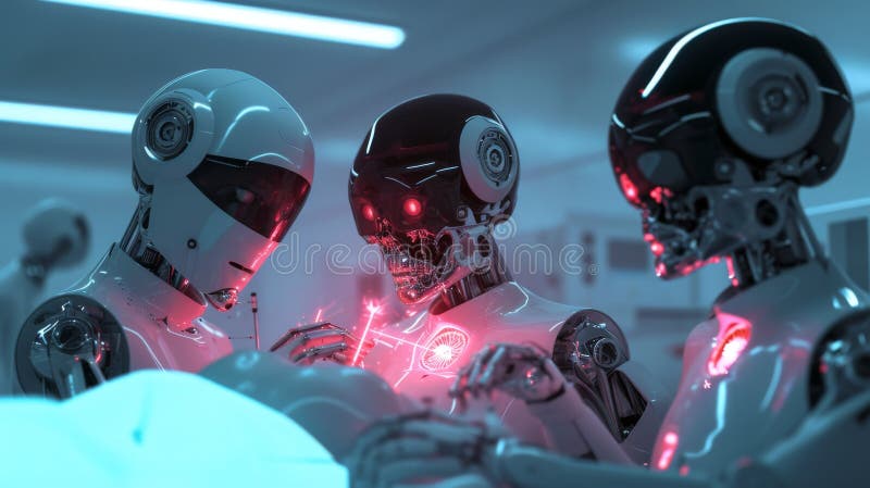 Robots Performing Surgery in a Futuristic Setting Stock Photo - Image ...