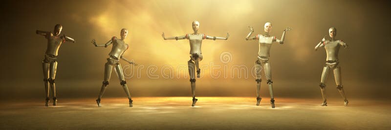 Robots Posing Like Fashion Models Stock Illustration - Illustration of ...