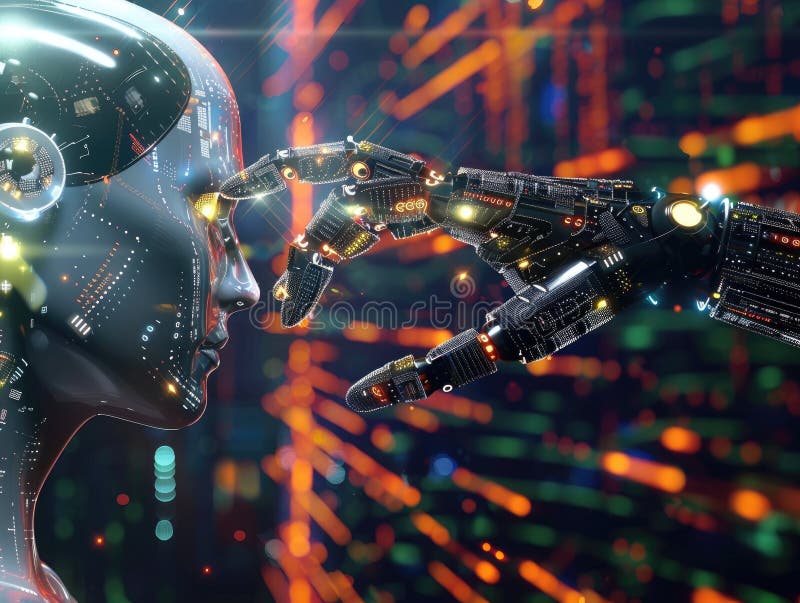 A dreamy style robot stock illustration. Illustration of automation ...