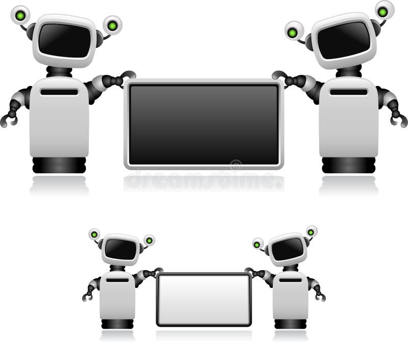 Robots with Sign stock vector. Illustration of funky - 24171320