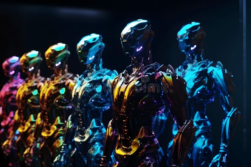 Robots, Neural Network Concept Stock Illustration - Illustration of ...