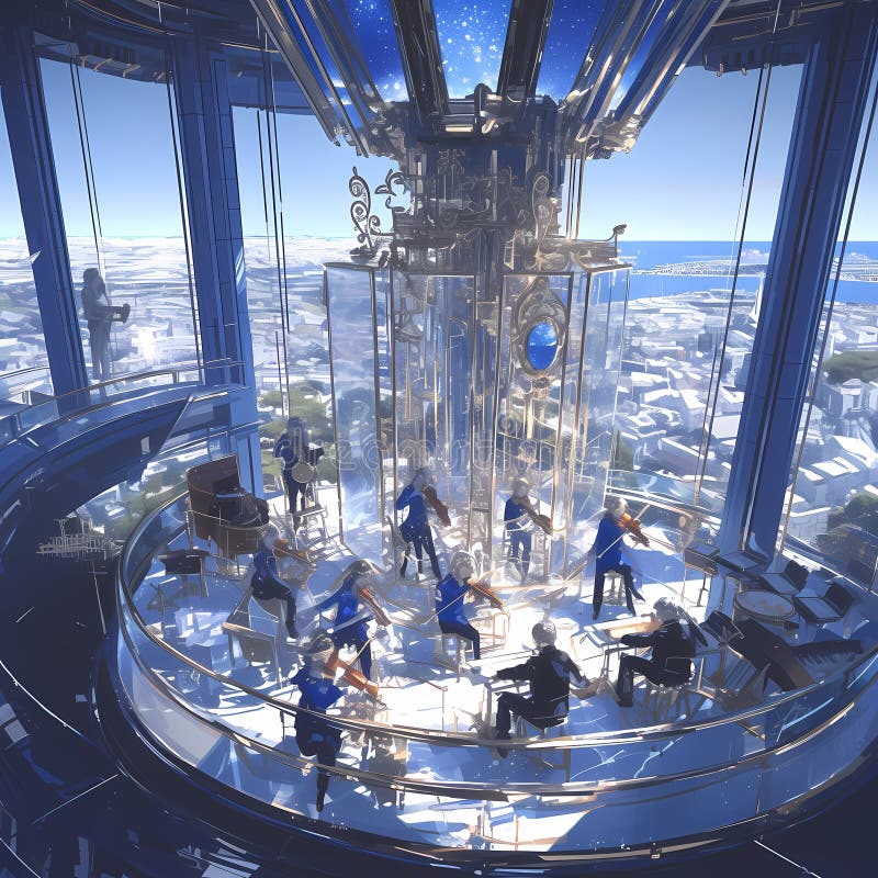 Robots in Symphony: the Ultimate Musical Experience Stock Illustration ...