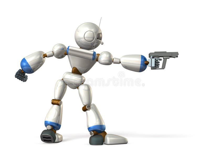 Robots take aim stock illustration. Illustration of humanoid - 42767867