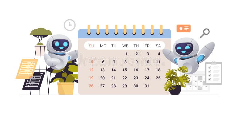 Robot Calendar Stock Illustrations – 523 Robot Calendar Stock ...
