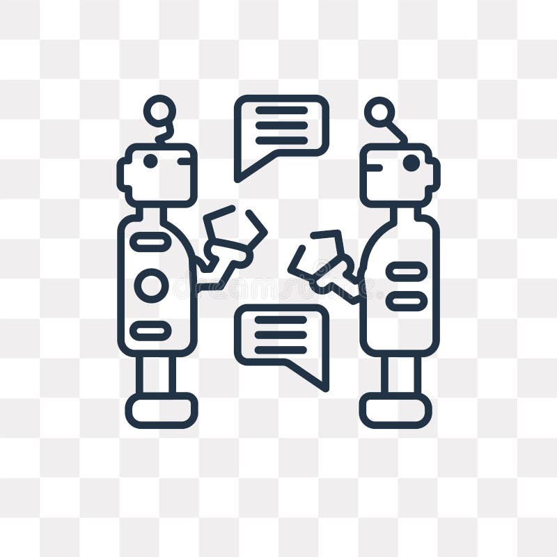 Robots Vector Icon Isolated on Transparent Background, Linear Ro Stock ...