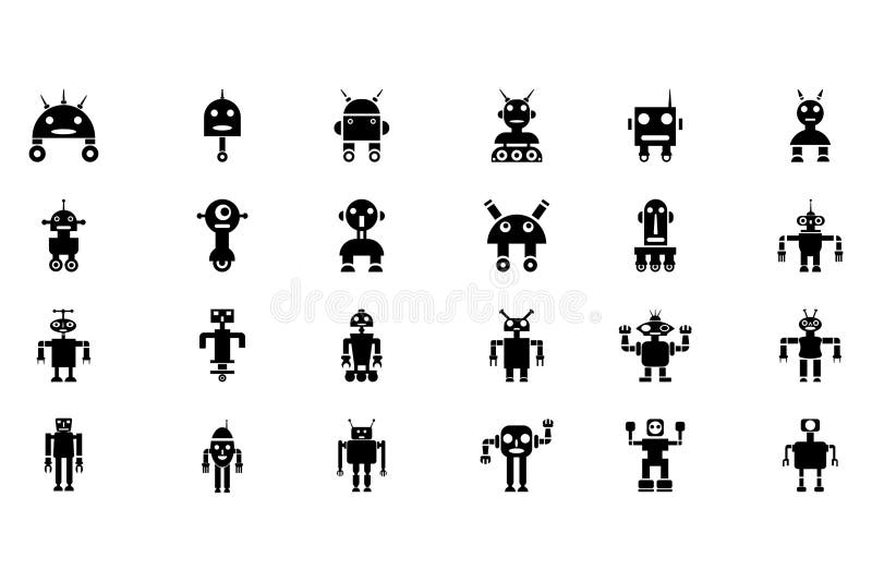 Robots Vector Icons 1 stock illustration. Illustration of bionic - 69813930
