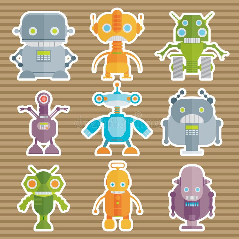 Robots vector set stock vector. Illustration of clipart - 56340628