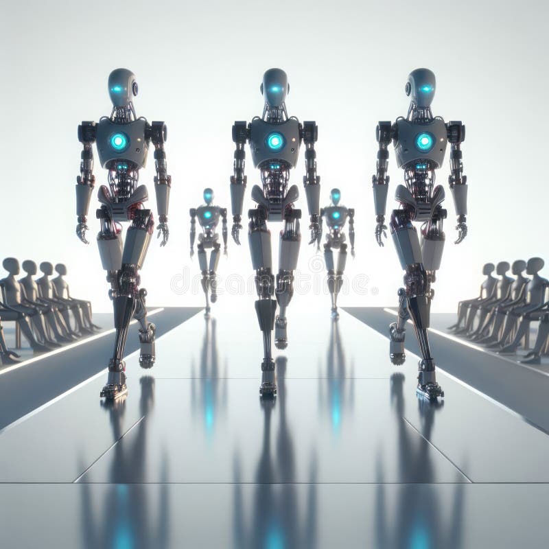 Robots Walking on the Catwalk. Stock Image - Image of design, catwalk ...