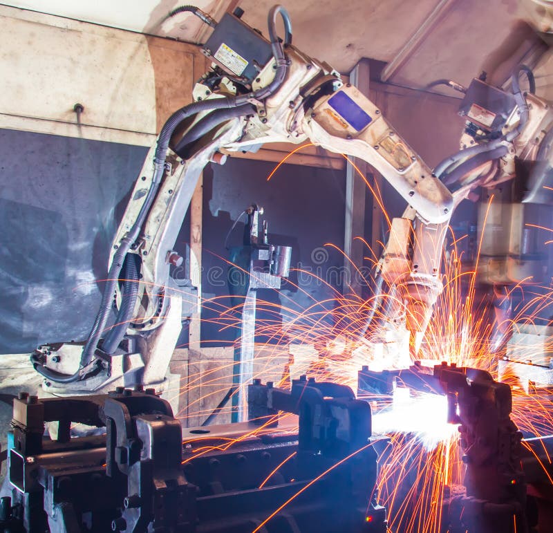 Robots Welding stock photo. Image of automotive, assembly - 67133242