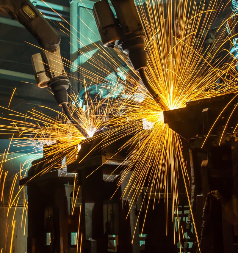 Robots Welding stock photo. Image of hydraulics, heavy - 68212574